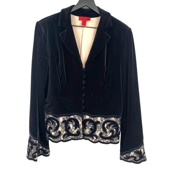 JS Collections | Jackets & Coats | Js Collections Black Velvet Blazer ...